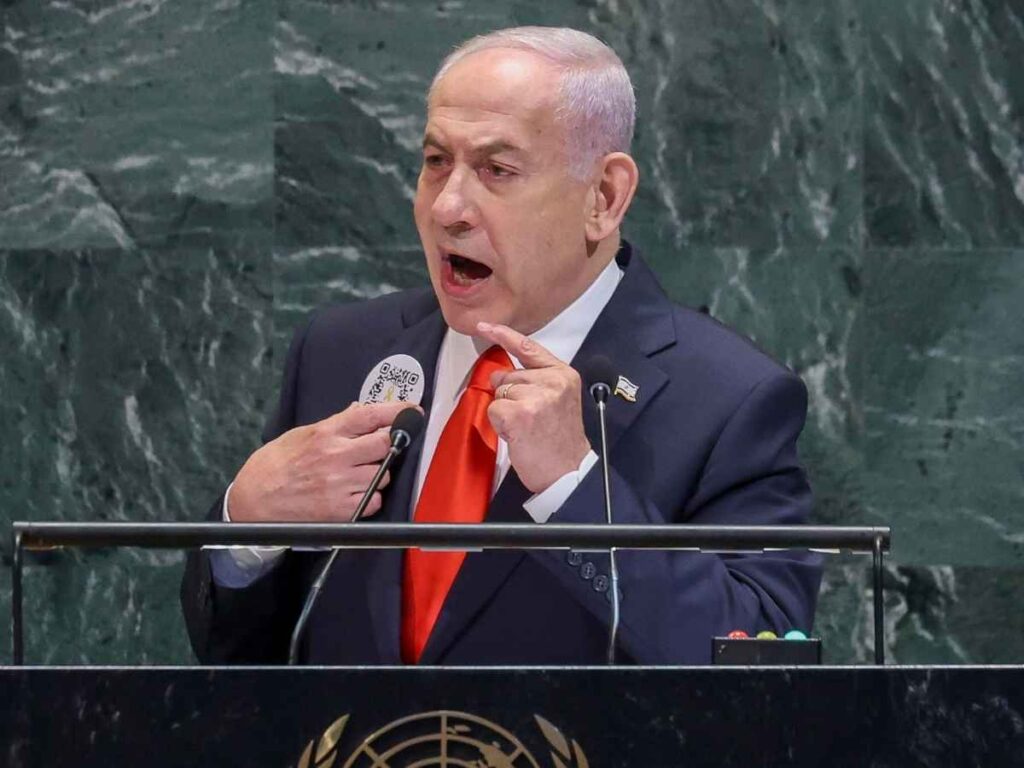 L’urlo di Benjamin Netanyahu all’Assemblea Onu (semivuota): “È Hamas ...
